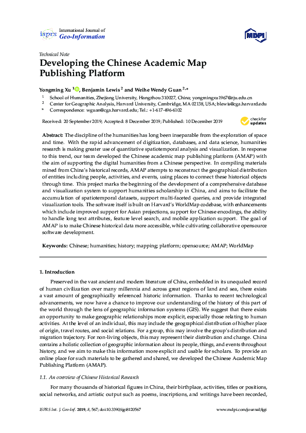(PDF) Developing the Chinese Academic Map Publishing Platform