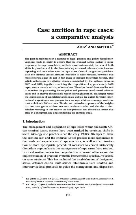 (PDF) Case attrition in rape cases : a comparative analysis