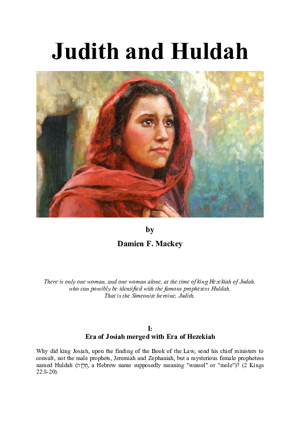 (DOC) Judith and Huldah