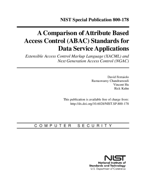 Pdf Extensible Access Control Markup Language Xacml And Next Generation Access Control Ngac