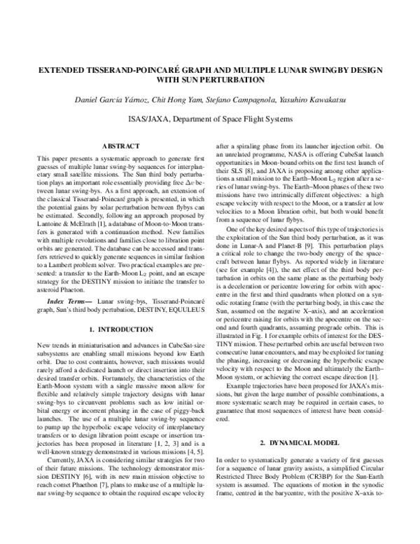 (PDF) Tisserand-Poincaré Graph and Multiple Lunar Swingby Design with ...