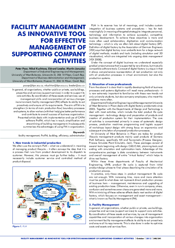(PDF) Facility Management as Innovative Tool for Effective Management ...