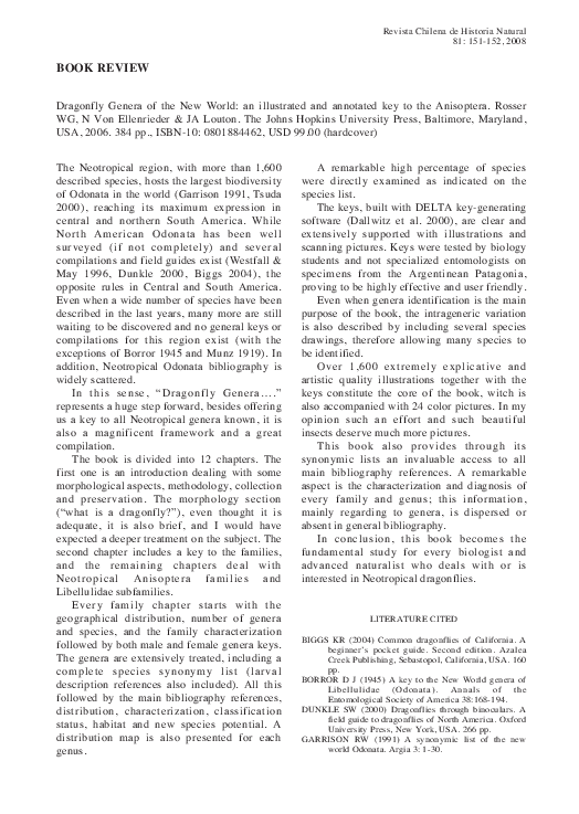 (PDF) Dragonfly genera of the New World: an illustrated and annotated ...