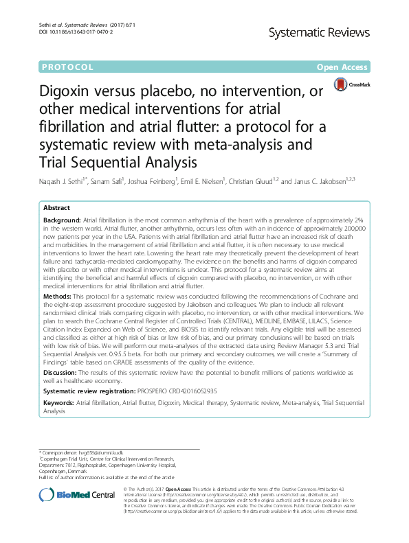 (PDF) Digoxin versus placebo, no intervention, or other medical ...