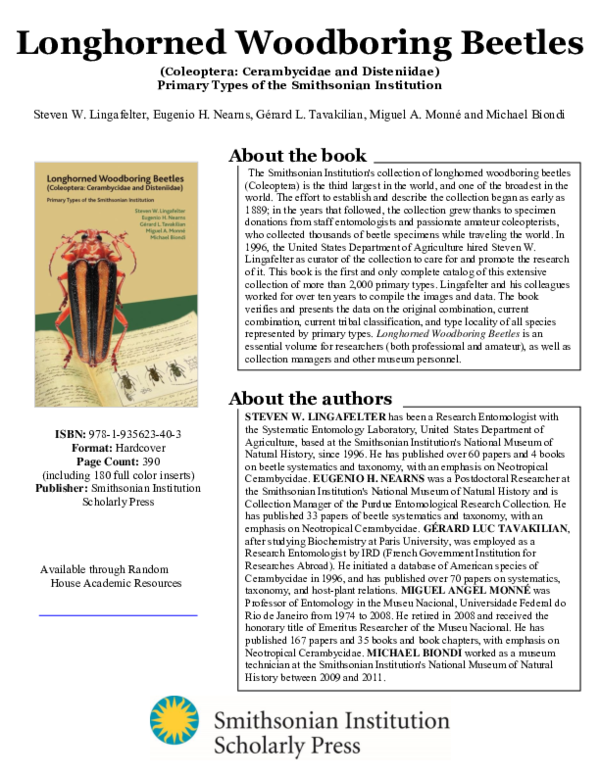(PDF) Longhorned Woodboring Beetles (Coleoptera: Cerambycidae and ...