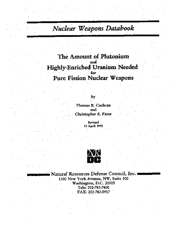 (PDF) Nuclear weapons databook