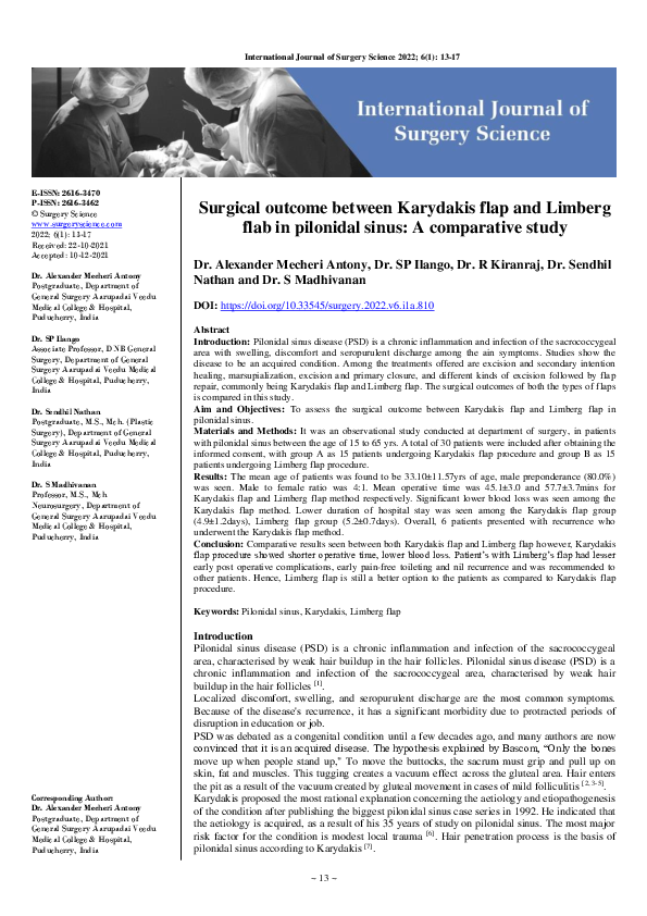 (PDF) Surgical outcome between Karydakis flap and Limberg flab in ...