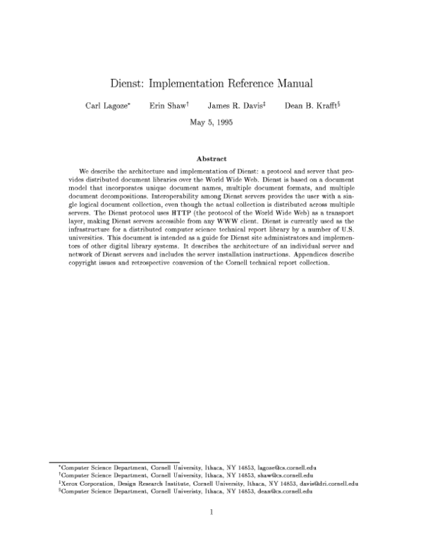Pdf Dienst Implementation Reference Manual 