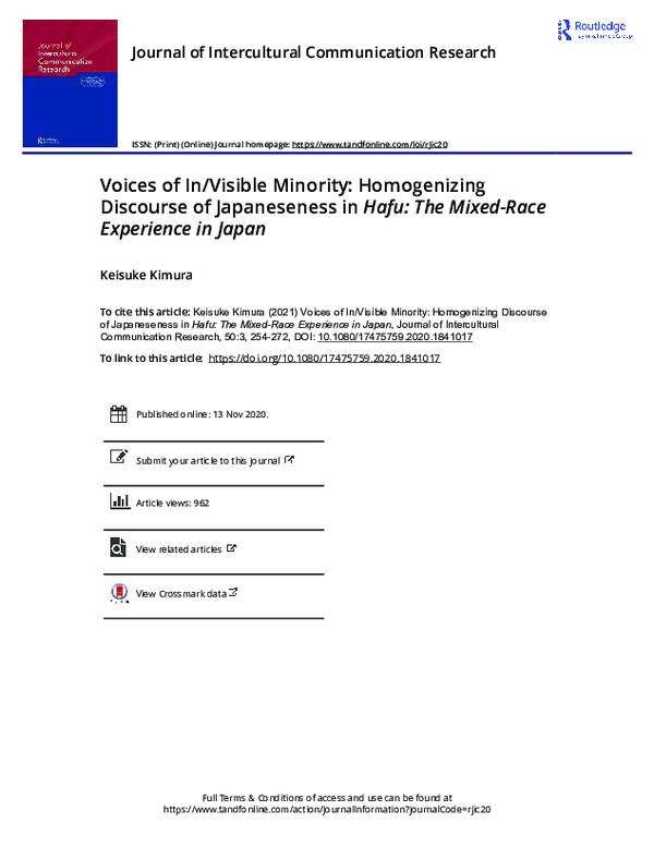 (PDF) Voices of In/Visible Minority: Homogenizing Discourse of ...
