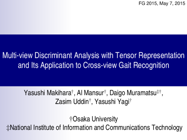 (PDF) Multi-view discriminant analysis with tensor representation and its application to cross ...