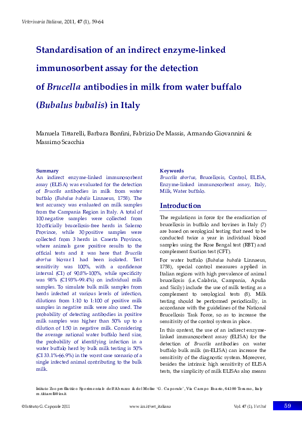 (PDF) Standardisation of an indirect enzyme-linked immunosorbent assay ...
