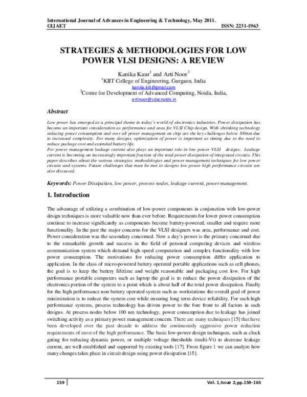 (PDF) Low Power VLSI Design Strategies Reviewed