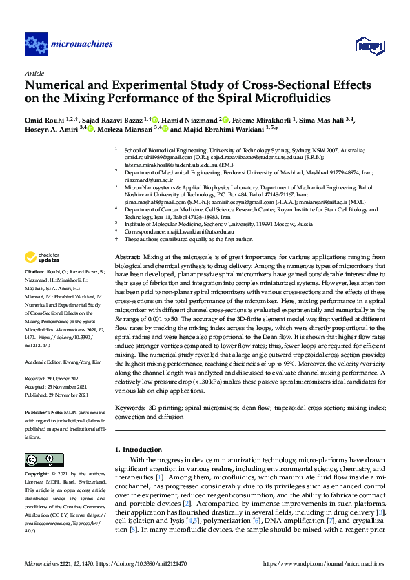 (PDF) Numerical and Experimental Study of Cross-Sectional Effects on ...