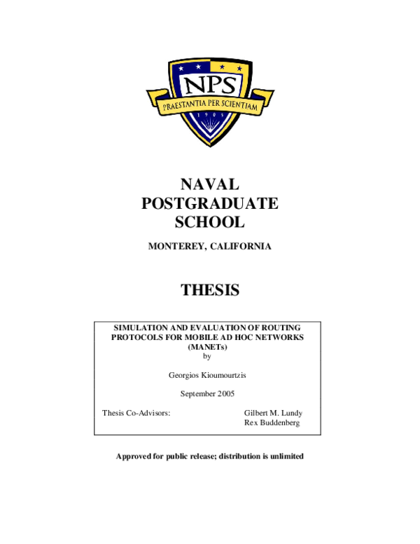Simulation And Evaluation Of Routing Protocols For Mobile Ad Hoc Networks