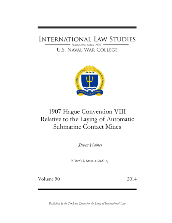 (PDF) 1907 Hague Convention VIII Relative to the Laying of Automatic ...