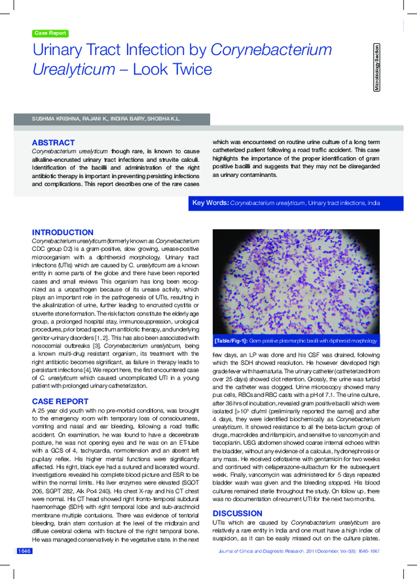 (PDF) Urinary Tract Infection by Corynebacterium Urealyticum – Look ...