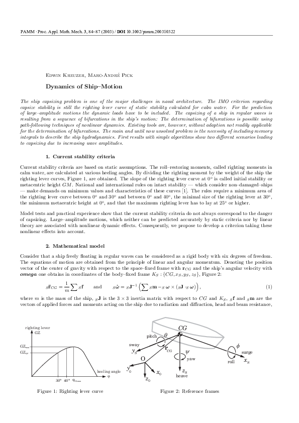 (PDF) Dynamics of Ship-Motion