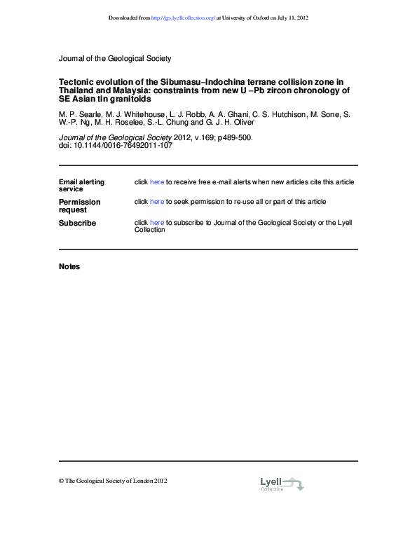 (PDF) Tectonic evolution of the Sibumasu Indochina terrane collision ...