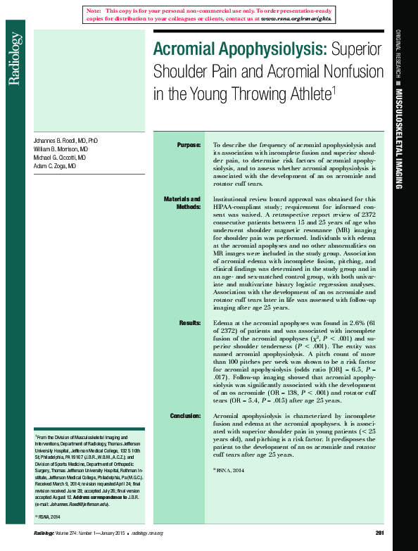 (PDF) Acromial Apophysiolysis: Superior Shoulder Pain and Acromial ...