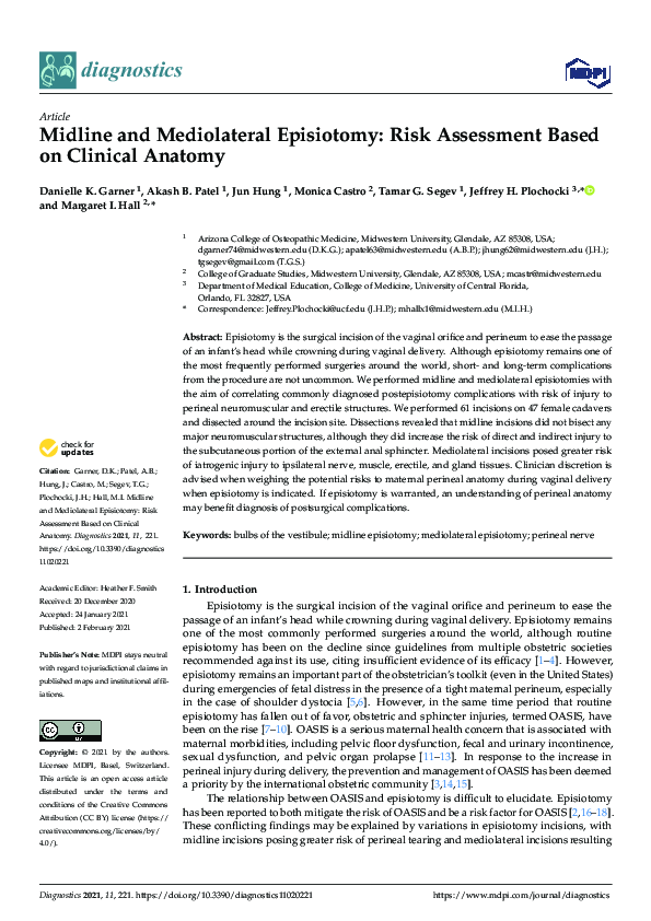 (PDF) Midline and Mediolateral Episiotomy: Risk Assessment Based on ...