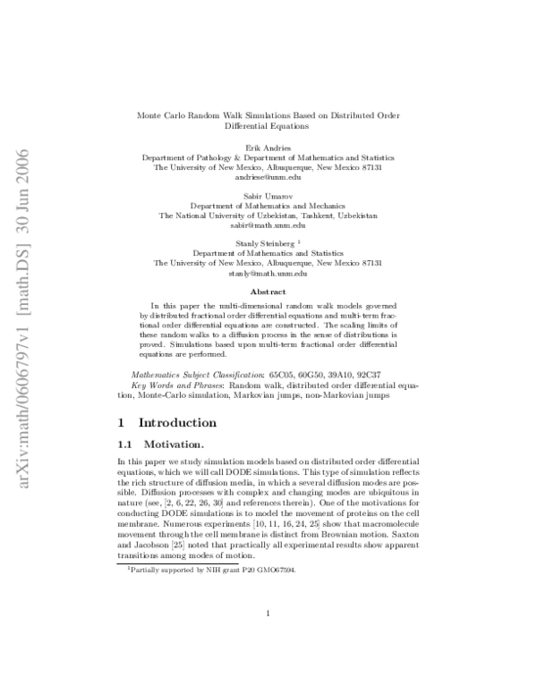 (PDF) Monte Carlo random walk simulations based on distributed order ...
