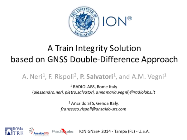 (PDF) A Train Integrity Solution Based on GNSS Double-Difference Approach