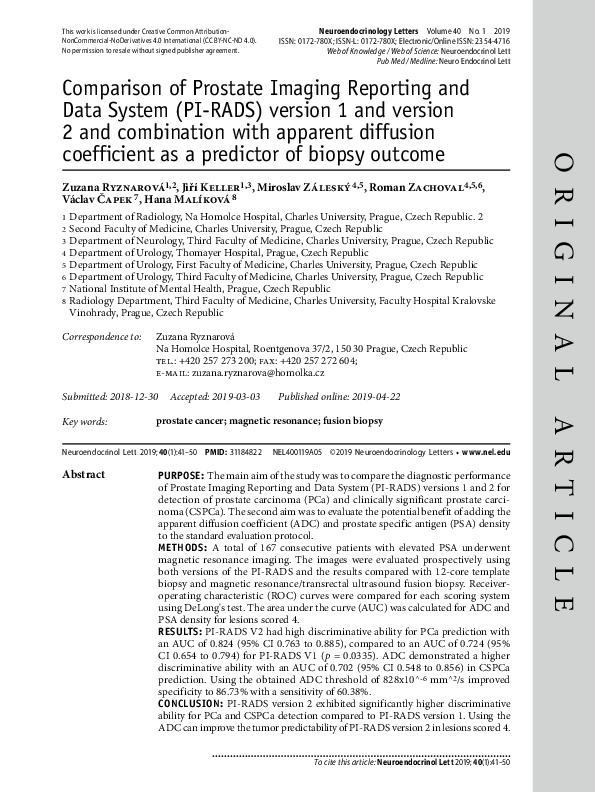 (PDF) Comparison of Prostate Imaging Reporting and Data System (PI-RADS) version 1 and version 2 ...