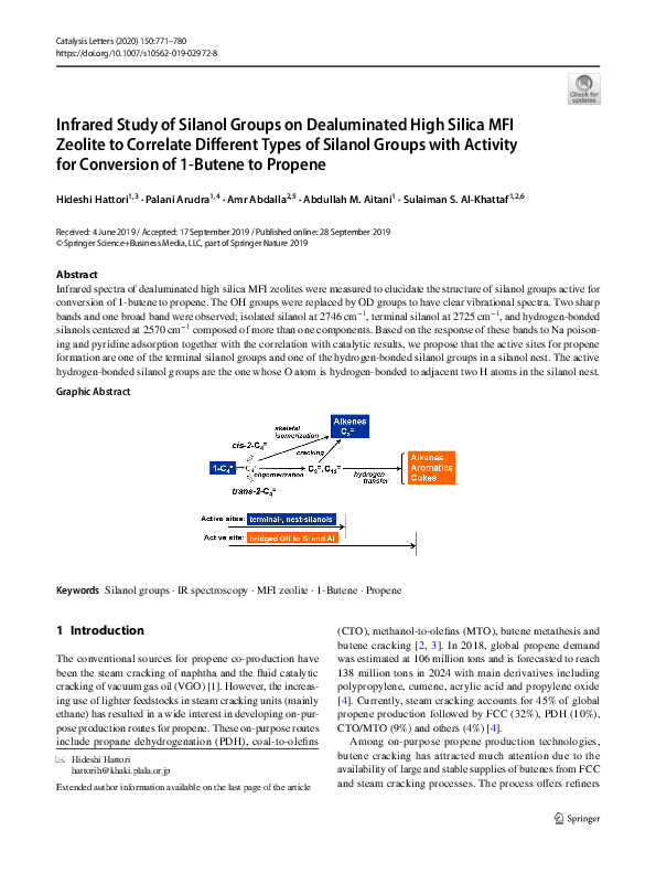 (PDF) Infrared Study of Silanol Groups on Dealuminated High Silica MFI ...