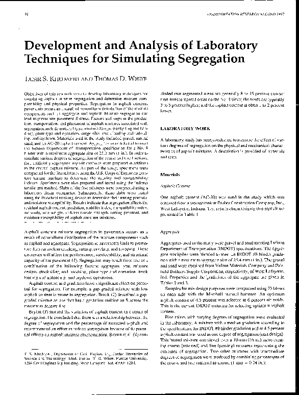 (PDF) Development and analysis of laboratory techniques for simulating ...