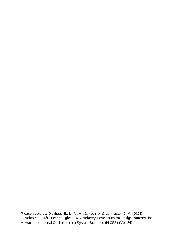 (PDF) Developing Lawful Technologies – A Revelatory Case Study on ...