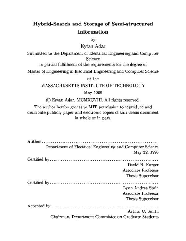 (PDF) Hybrid-Search and Storage of Semi-structured Information