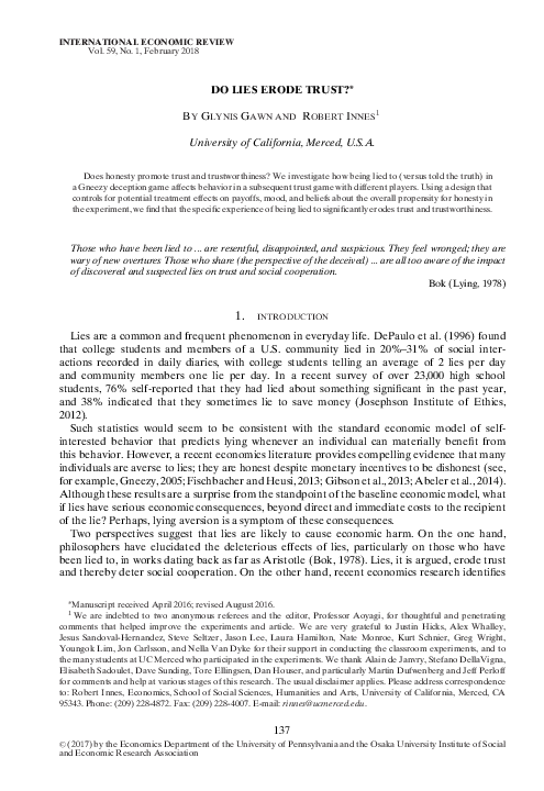 (PDF) Do Lies Erode Trust?