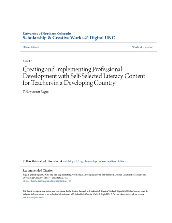 (PDF) Creating and Implementing Professional Development with Self ...