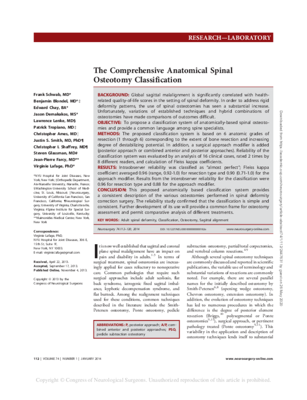 (PDF) The Comprehensive Anatomical Spinal Osteotomy Classification