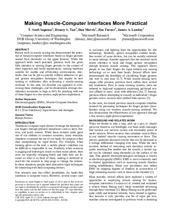 (PDF) Making muscle-computer interfaces more practical