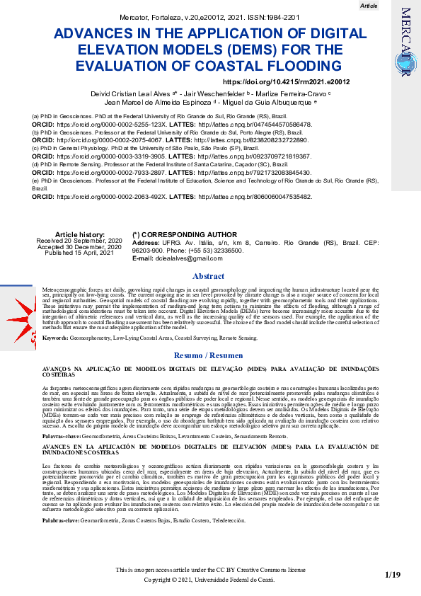 (PDF) Advances in the Application of Digital Elevation Models (Dems) for the Evaluation of ...