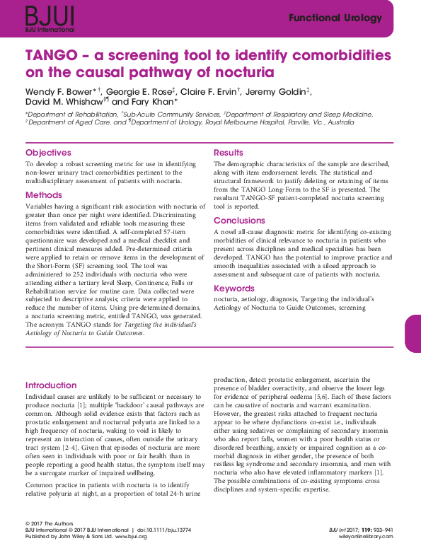 (PDF) TANGO - a screening tool to identify comorbidities on the causal ...