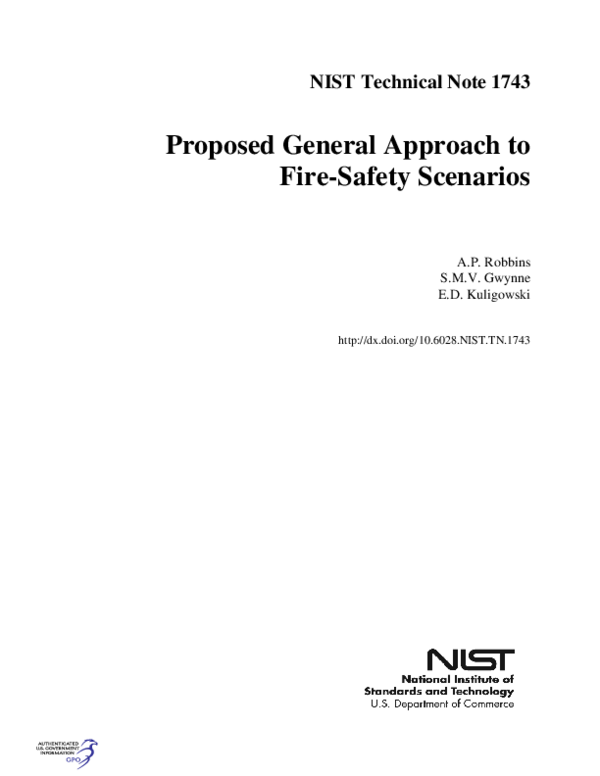 (PDF) Proposed General Approach to Fire-safety Scenarios