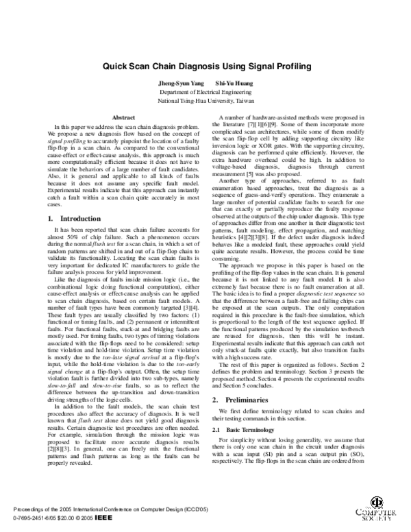 (PDF) Quick scan chain diagnosis using signal profiling