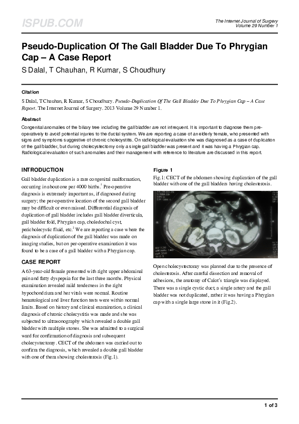 (PDF) Pseudo-Duplication Of The Gall Bladder Due To Phrygian Cap–A Case ...