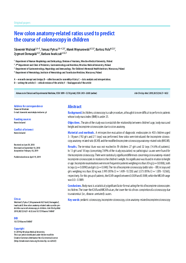 (PDF) New colon anatomy-related ratios used to predict the course of ...
