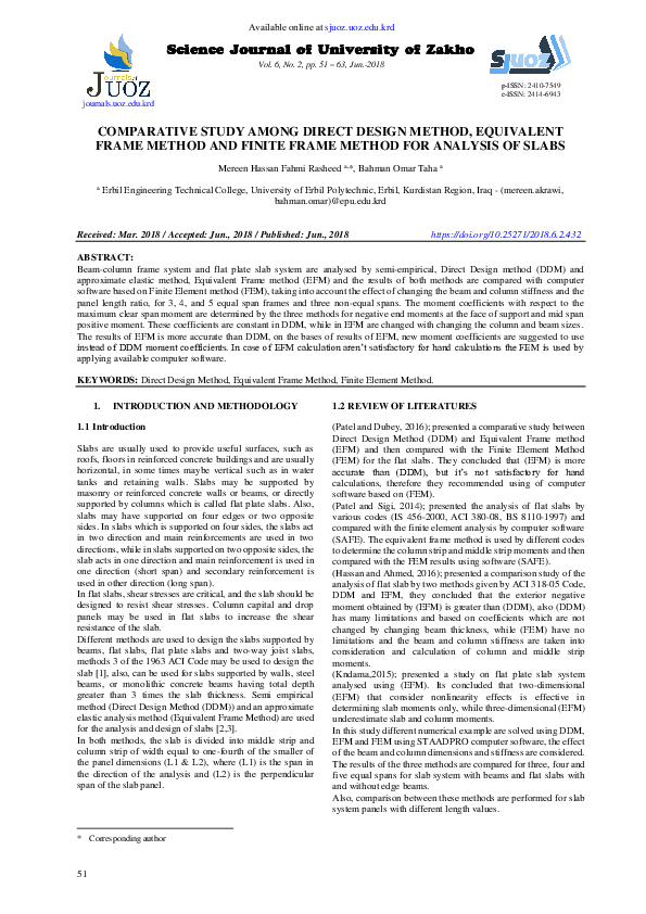 (PDF) Comparative Study Among Direct Design Method, Equivalent Frame ...