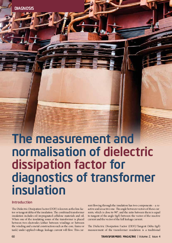 (PDF) The measurement and normalisation of dielectric dissipation ...