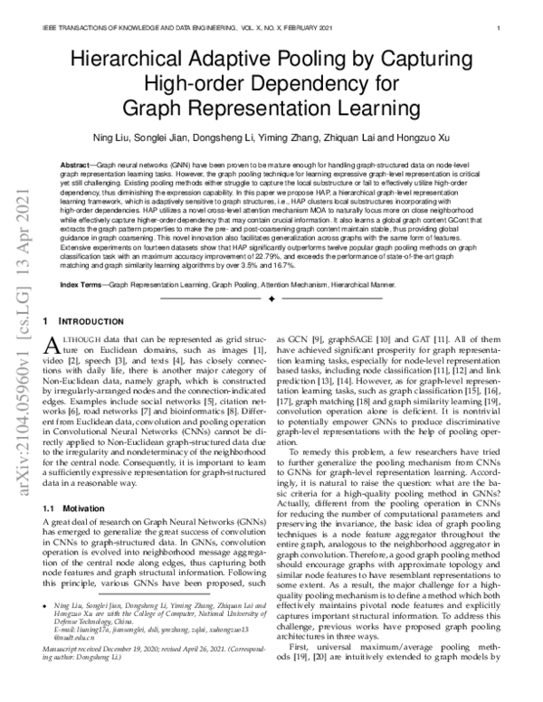 (PDF) Hierarchical Adaptive Pooling by Capturing High-order Dependency ...