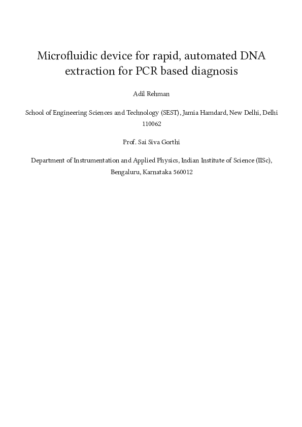 (PDF) Microfluidic device for rapid, automated DNA extraction for PCR ...
