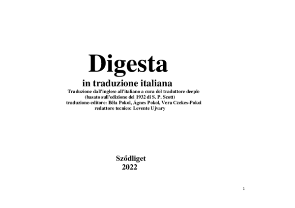 (PDF) Digesta in traduzione italiana