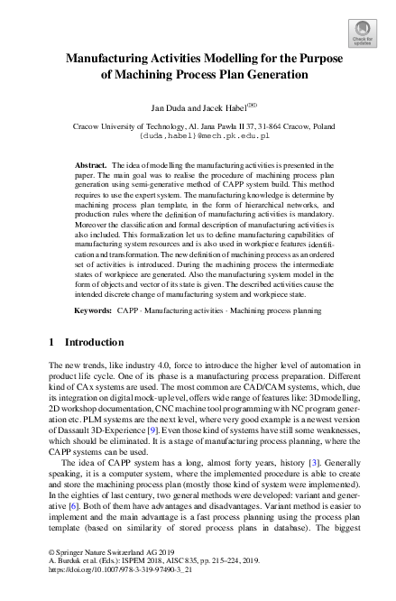 (PDF) Manufacturing Activities Modelling for the Purpose of Machining ...