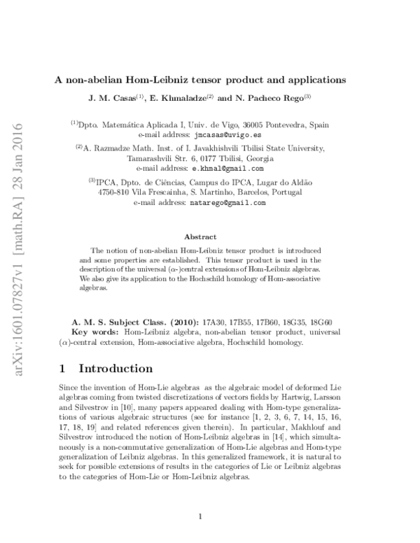 (PDF) A non-abelian Hom-Leibniz tensor product and applications