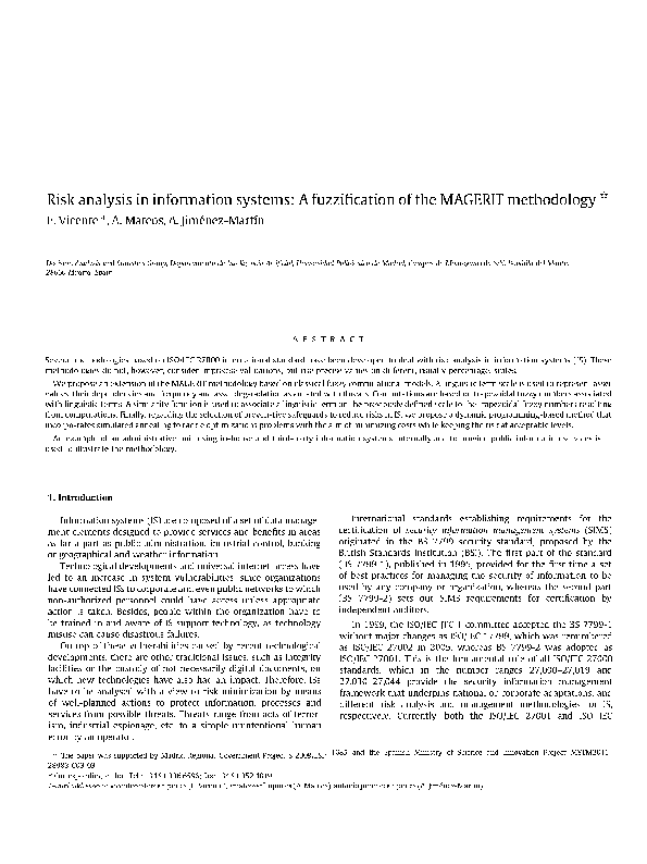 (PDF) Risk analysis in information systems: A fuzzification of the ...
