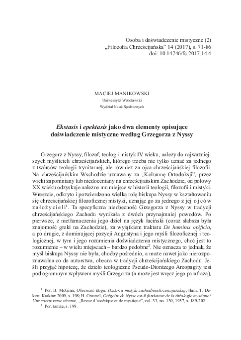 (PDF) Ekstasis i epektasis jako dwa elementy opisujące doświadczenie ...